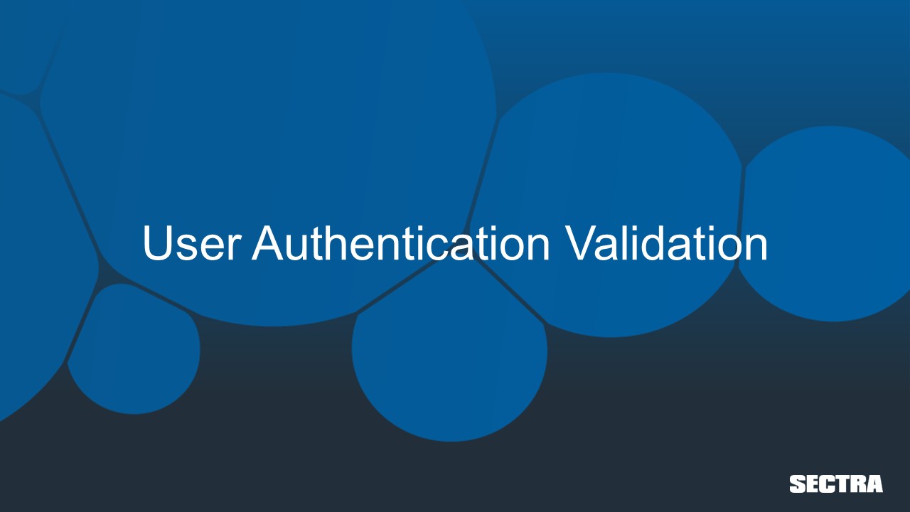 User Authentication - global | Sectra Global E-learning